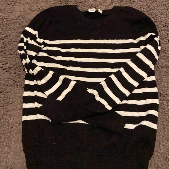 GAP | Sweaters | Gap Egirl Goth Black White Striped Sweater | Poshmark